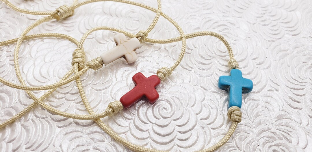 Religious Cross | Good Luck String Bracelet | 2mm Nylon String | Unisex ...