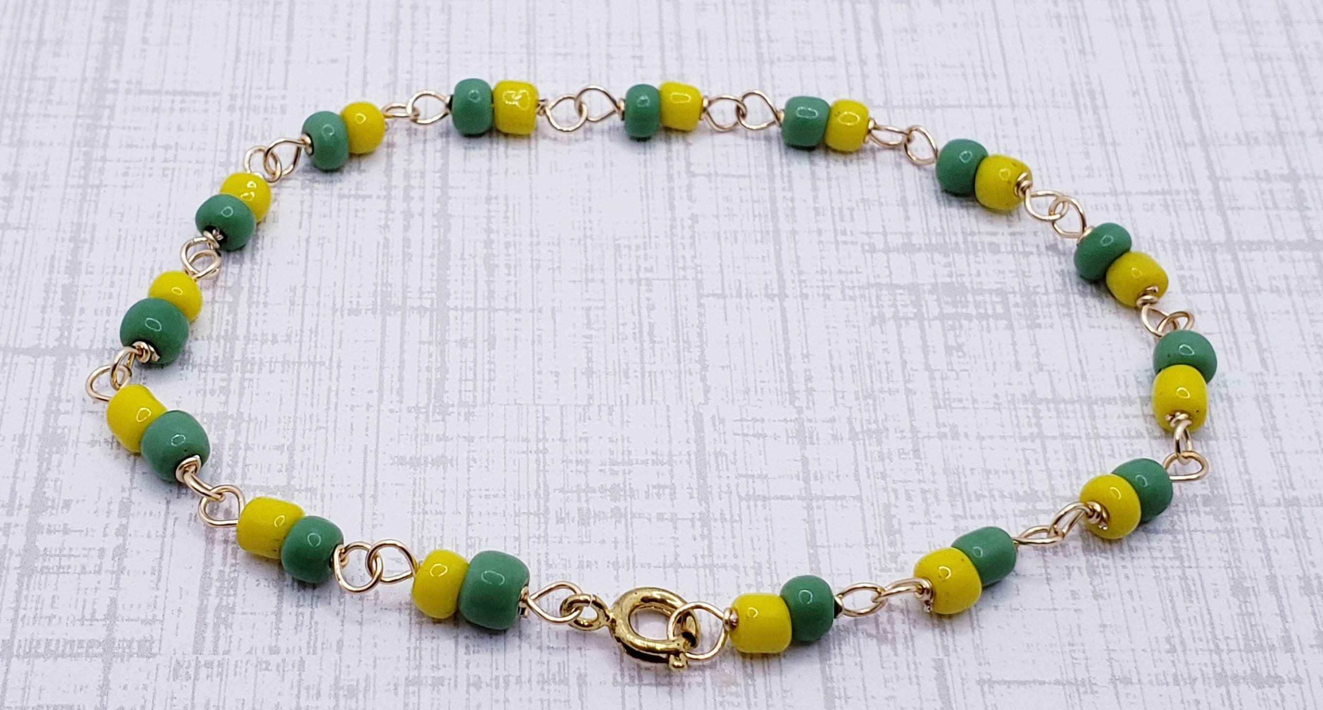 Orula Beads Yellow & Green Gold or Silver Tone - Etsy