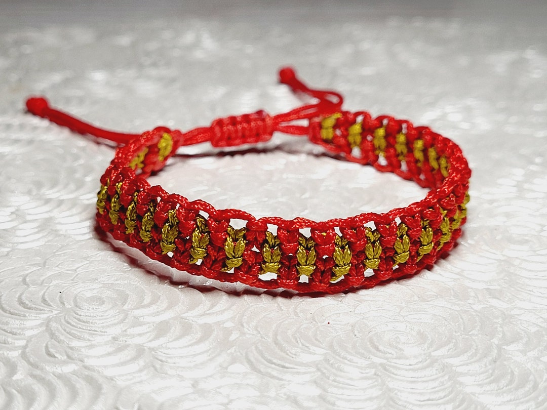 Elegant Square Knot Woven Bracelet | Lucky String Friendship Bracelet ...