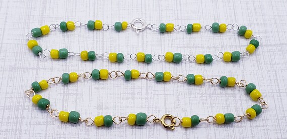 Orula Beads Yellow & Green Gold or Silver Tone | Etsy