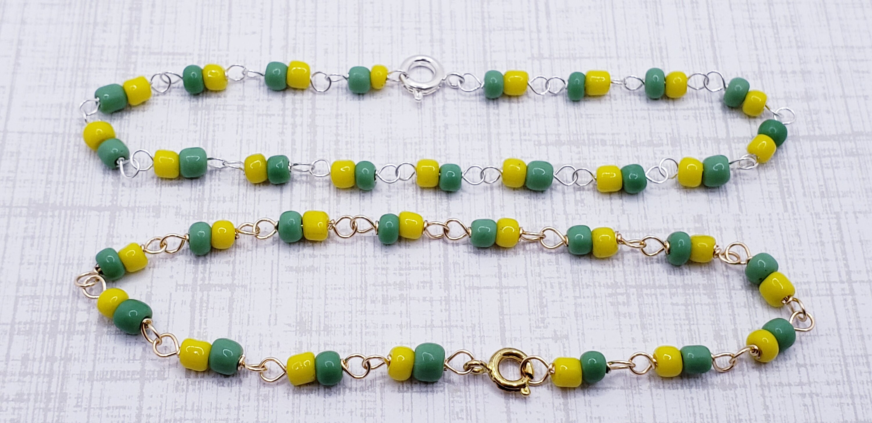Orula Beads Yellow & Green Gold or Silver Tone - Etsy