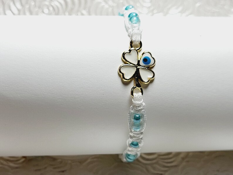 Lucky 4 Four Leaf Clover | Shamrock | Evil Eye | Good Luck String ...