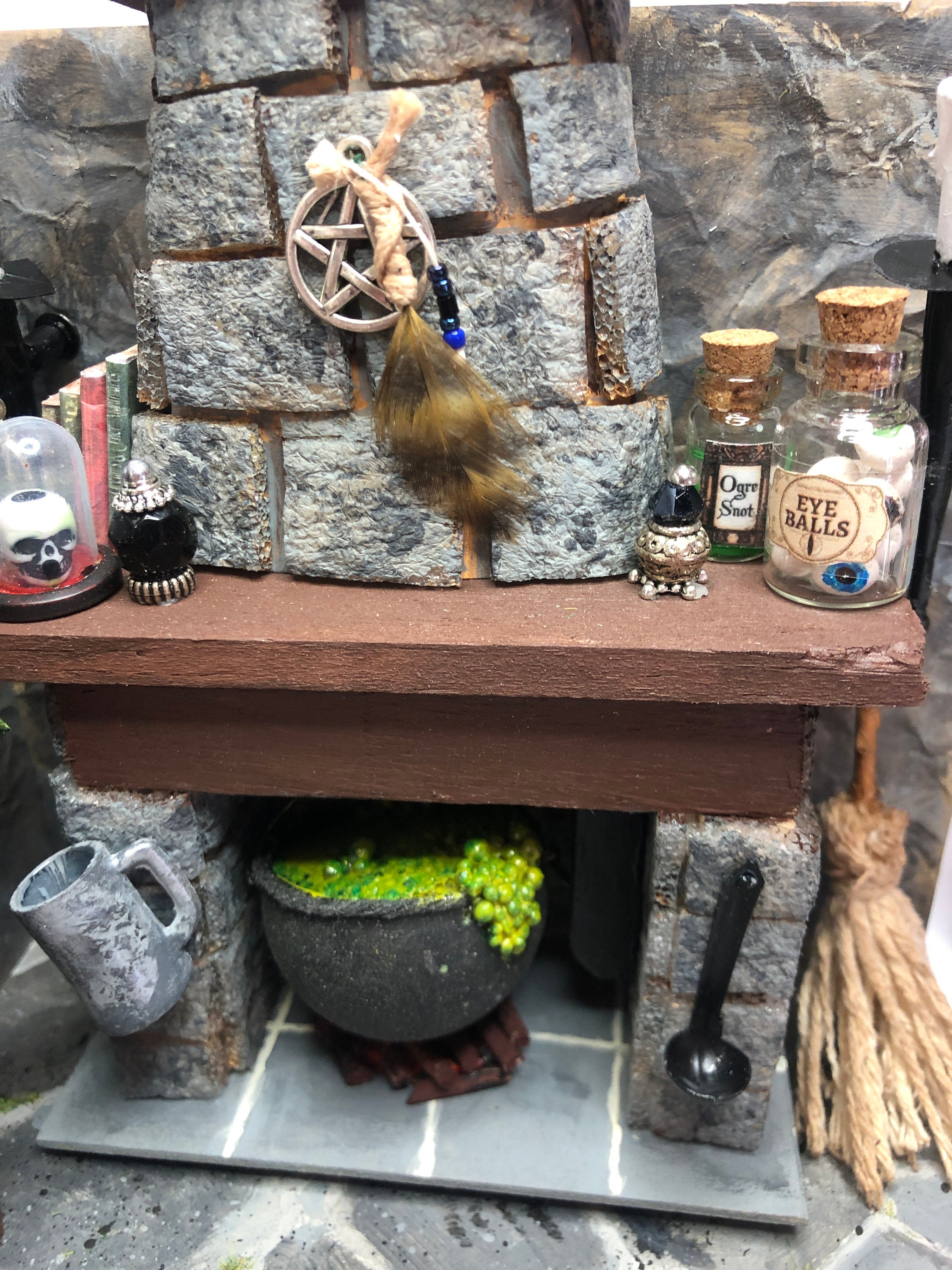 Witch's Cave Miniature Diorama Book End Made to Order - Etsy