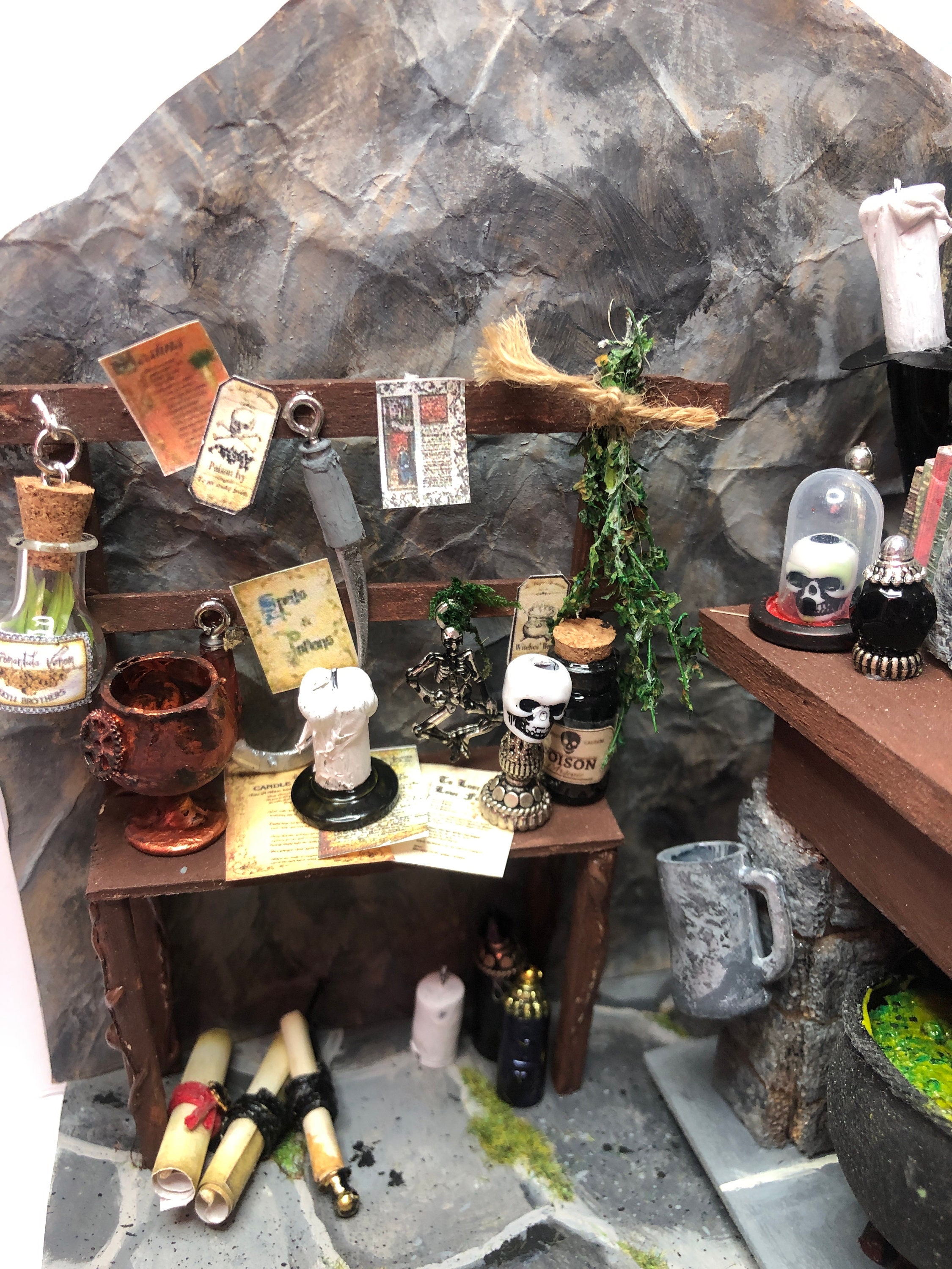 Witch's Cave Miniature Diorama Book End Made to Order - Etsy