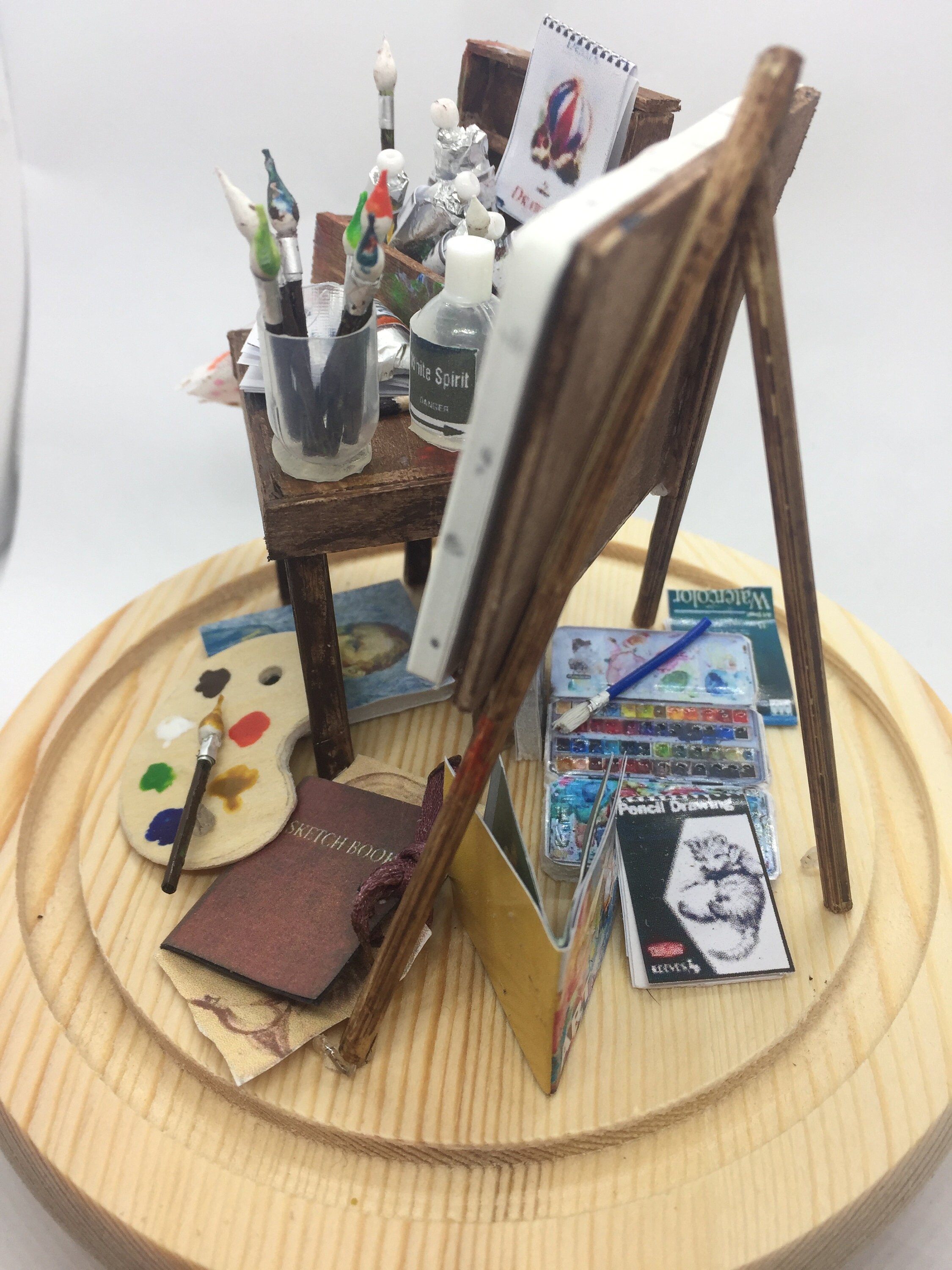 Miniature Artists Diorama Under Glass Dome - Etsy