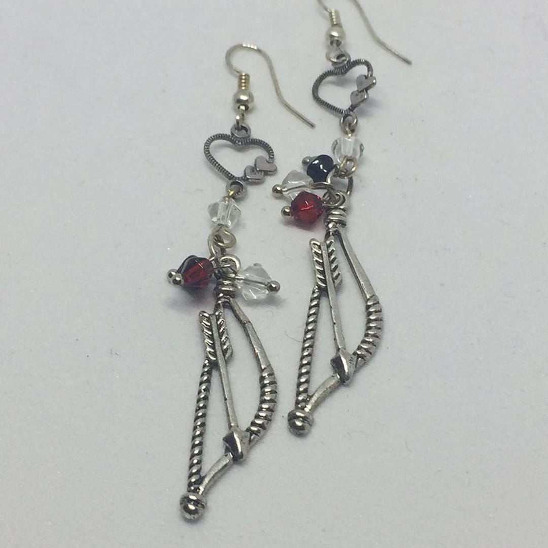 The Addams Family Wednesday Bow and Arrow Earrings - Etsy