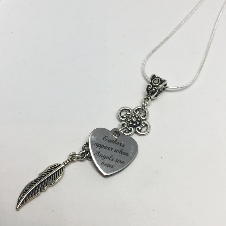 Feathers Appear When Loved Ones are Near Pendant and chain | Etsy