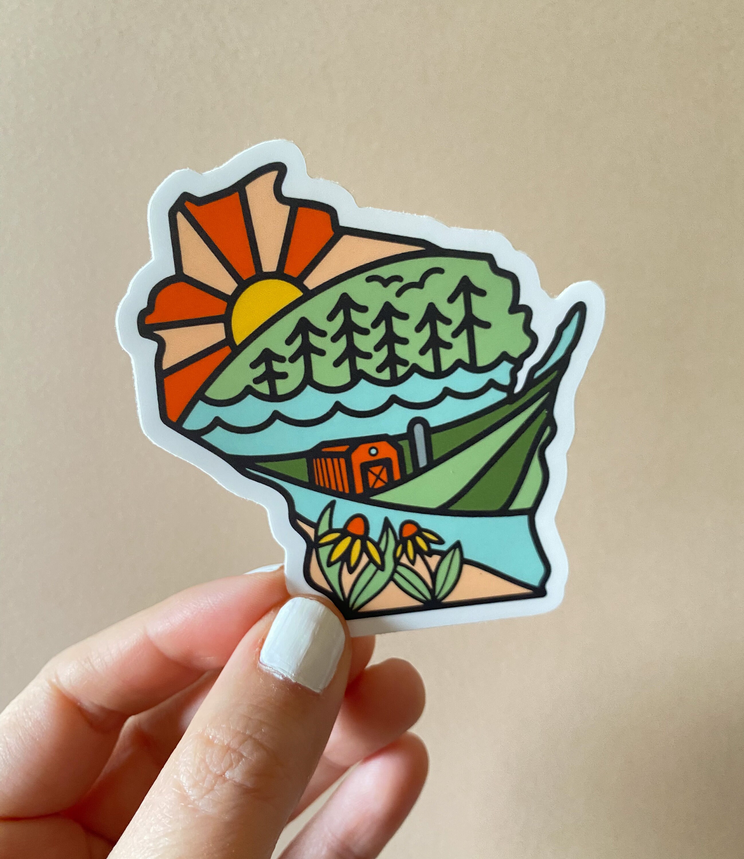 WI Greeting Card, Vinyl Sticker Card Greeting Card Plus Sticker ...