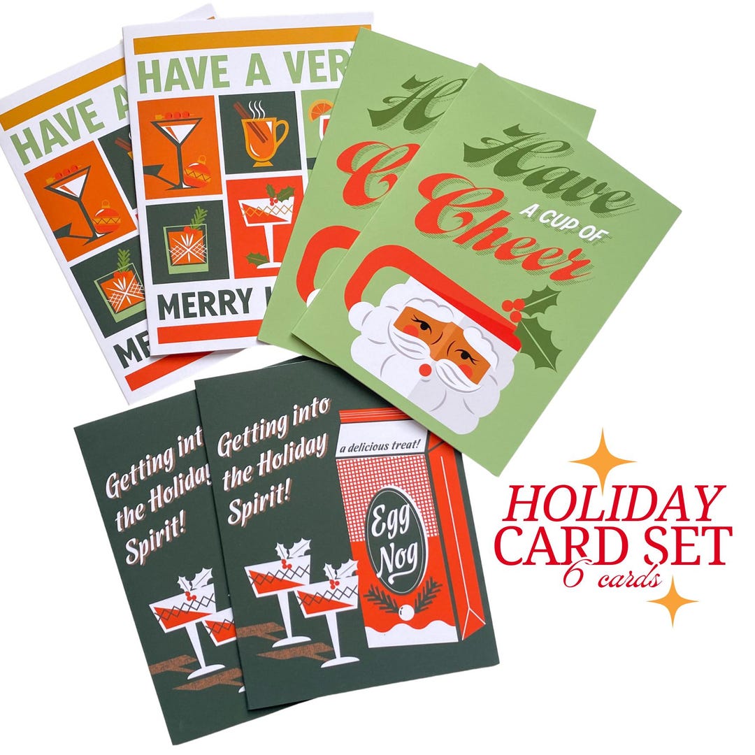 Holiday Cheers A2 Holiday Greeting Card Set Holiday Cards, Santa Mug ...