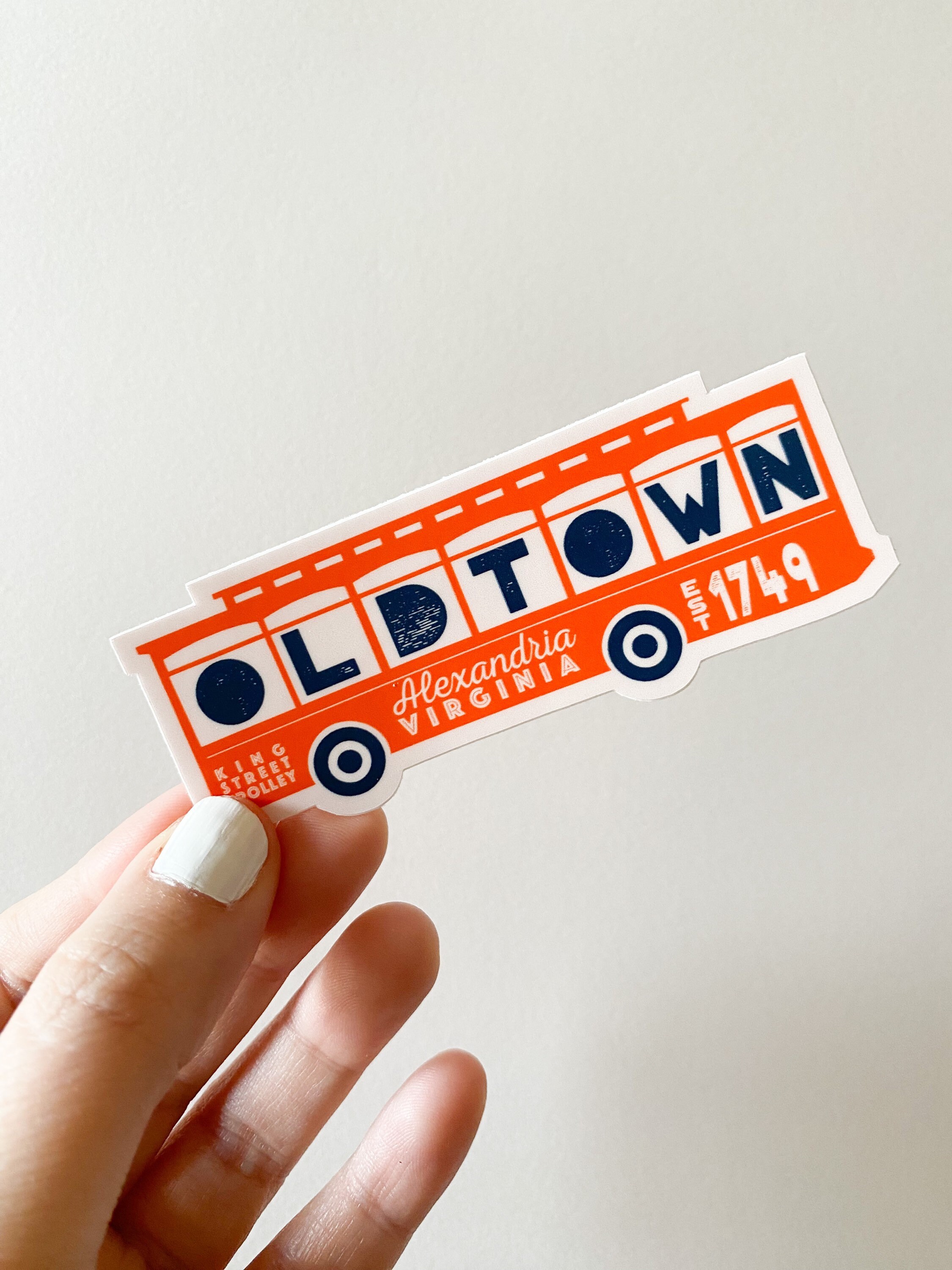 Old Town Alexandria Trolley Vinyl Sticker Choose Your Color Scheme ...