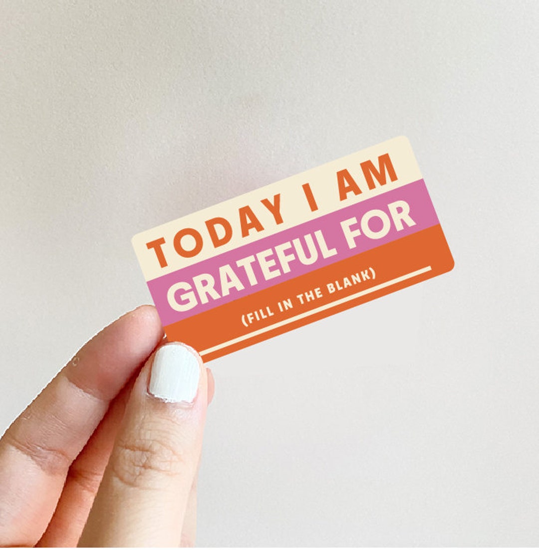 Today I'm Grateful For; Reminder Mini Vinyl Sticker; Water Bottle ...