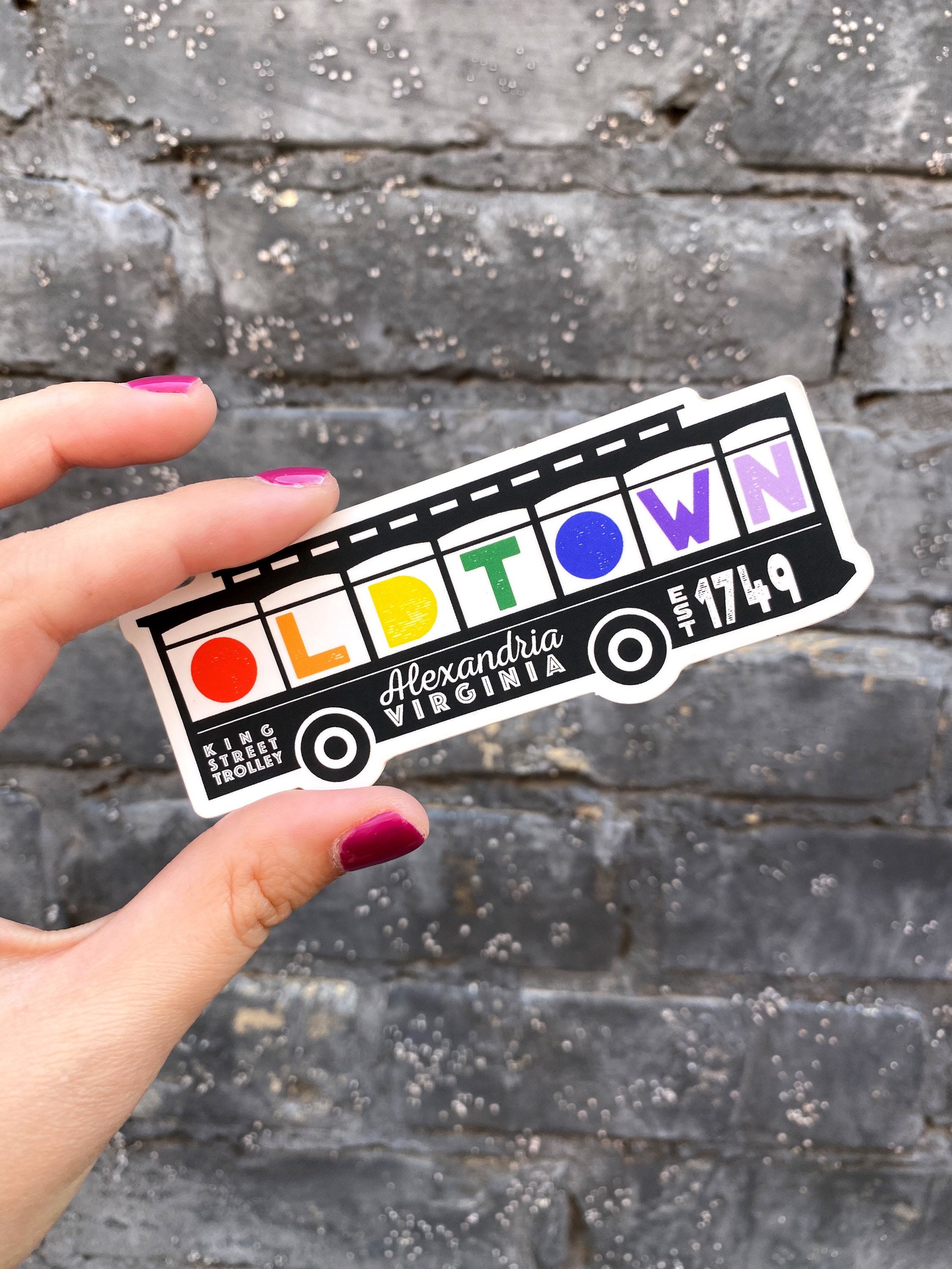 Old Town Alexandria Trolley Vinyl Sticker Choose Your Color Scheme ...
