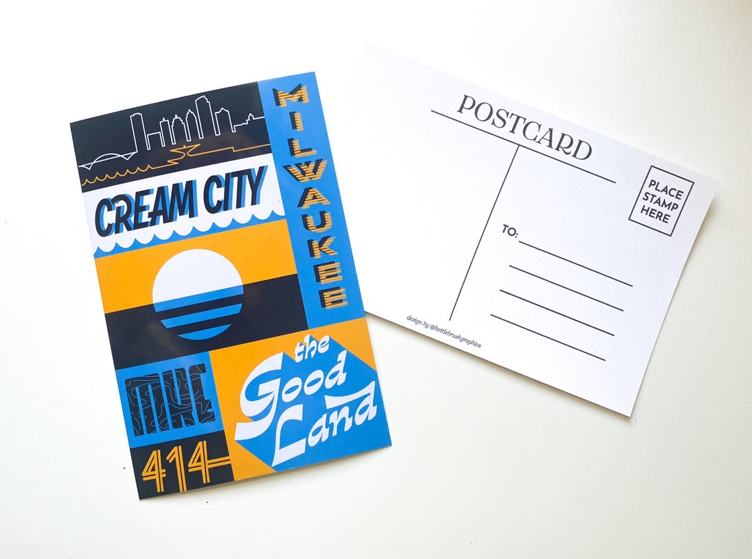 Milwaukee Cream City, MKE 414 Milwaukee Flag Postcard Love Local - Etsy