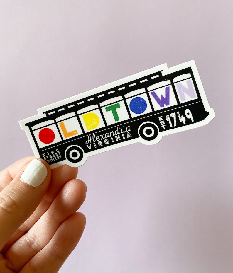 Old Town Trolley Sticker, Alexandria Virginia Vinyl Decal, Local Travel ...