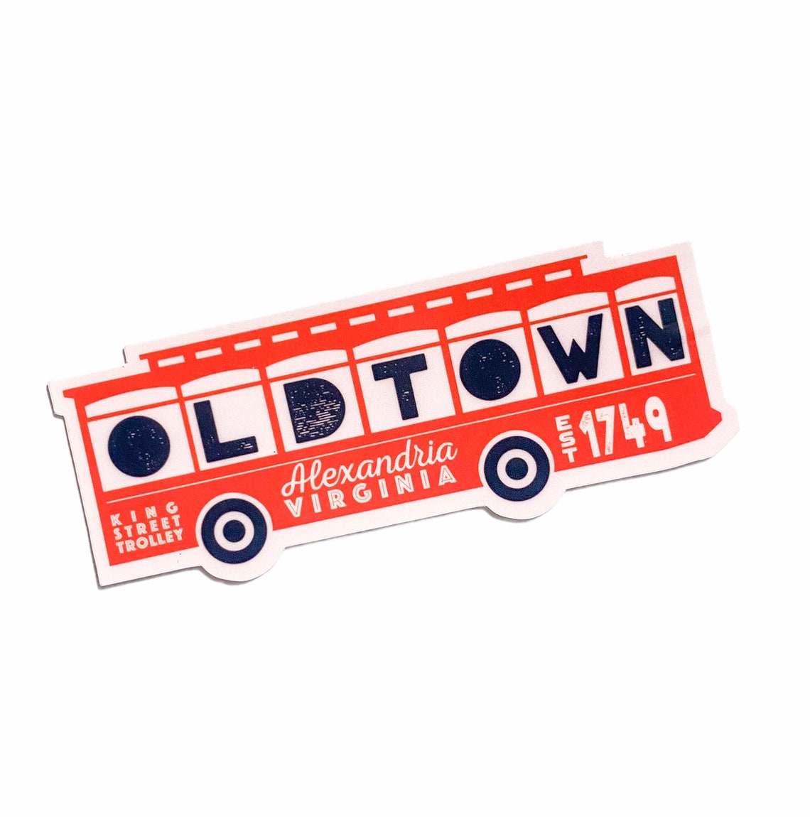 Old Town Trolley Sticker, Alexandria Virginia Vinyl Decal, Local Travel ...