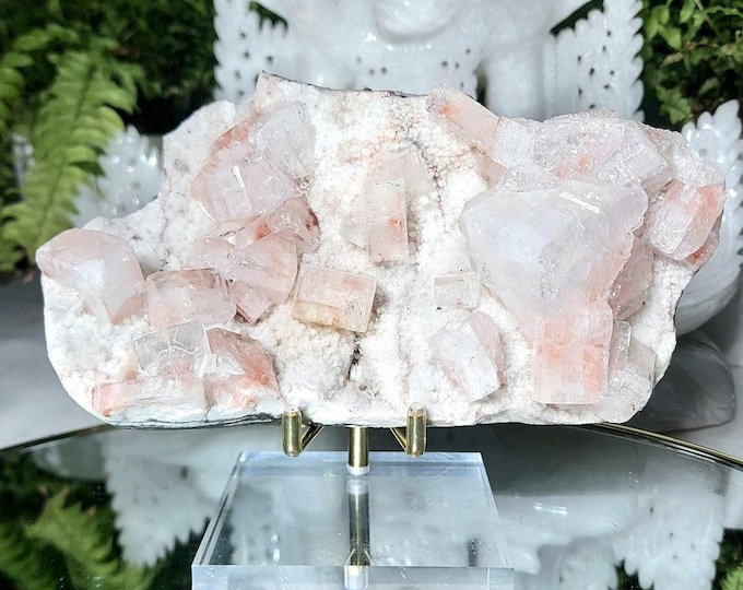 Apophyllite With Stilbite on Black Chalcedony Stalactite Matrix, Double ...