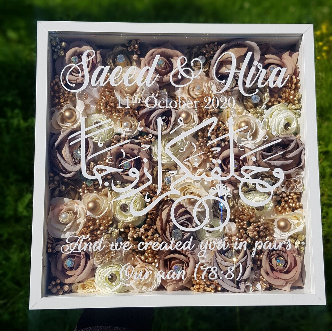 Luxury Flower Frame, Box Frame, Personalised Shadowbox, Personalised ...