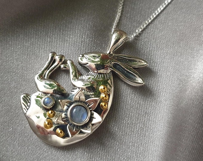 925 Sterling Silver Bunny Pendant - Natural Moonstone Jewelry - Gift ...