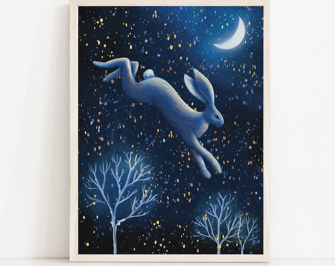 Hare Print Cute Hare 15 Halfhare Hare With Charm and Character A3 12 X ...