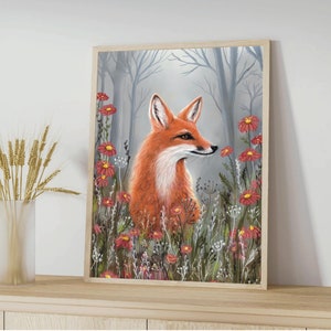 A4 A5 Fox Art Print | Fantasy Art Poster | Enchanted Forest Art ...