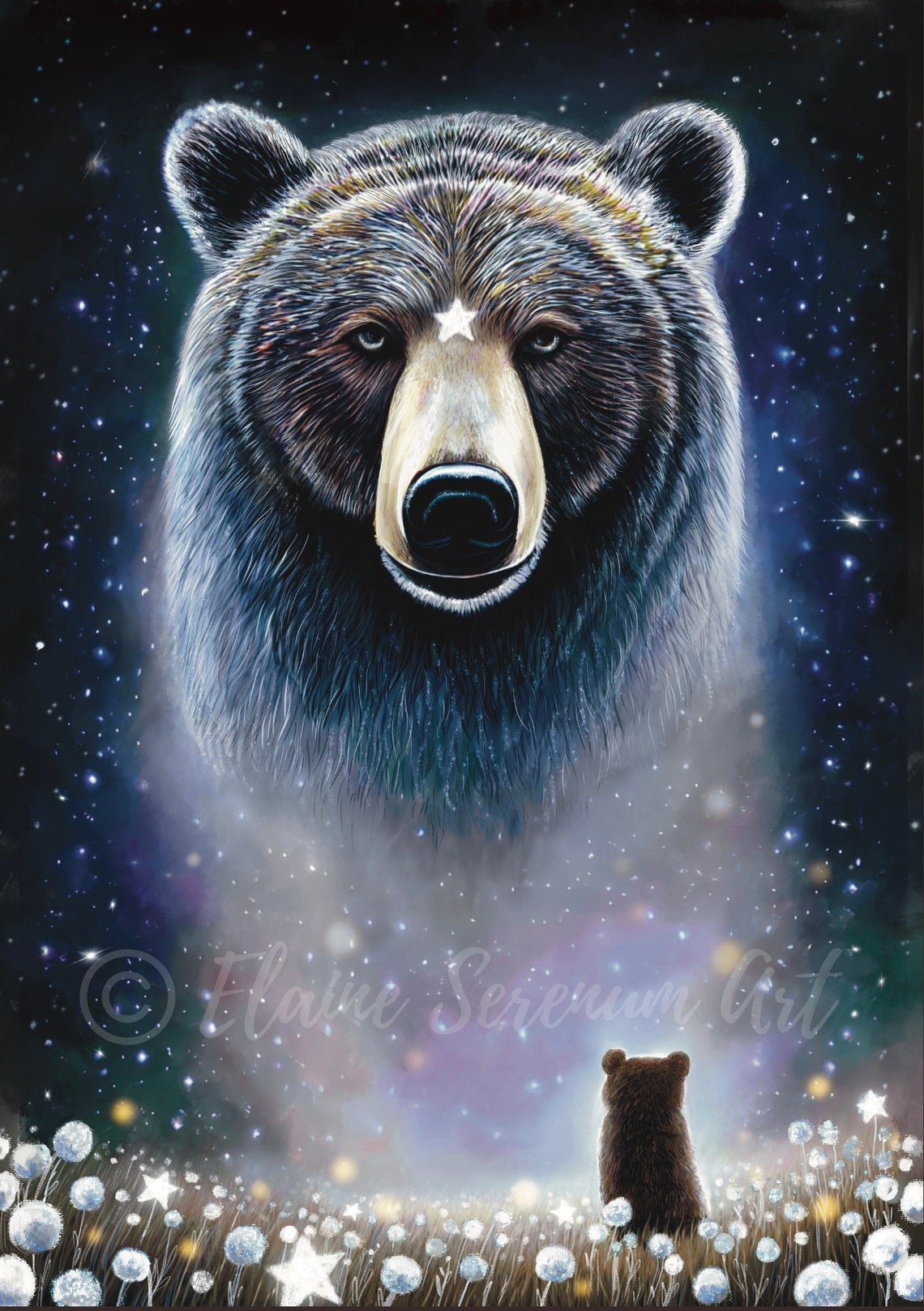 A3 A4 A5 Spiritual Art Print Star Father Night Bear - Etsy UK