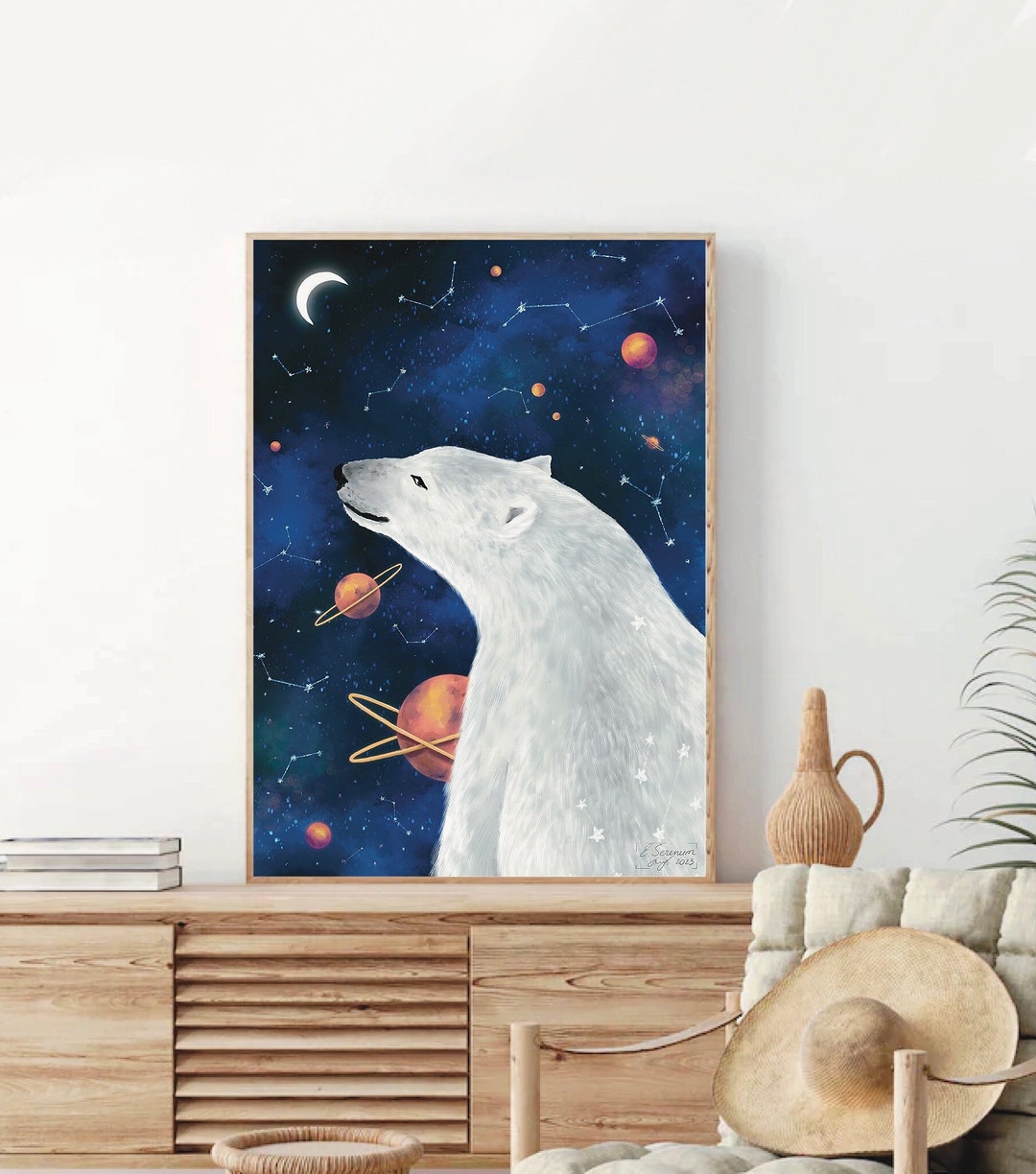 Instant Download Cosmic Polar Bear Art Celestial Wall Prints Nature ...