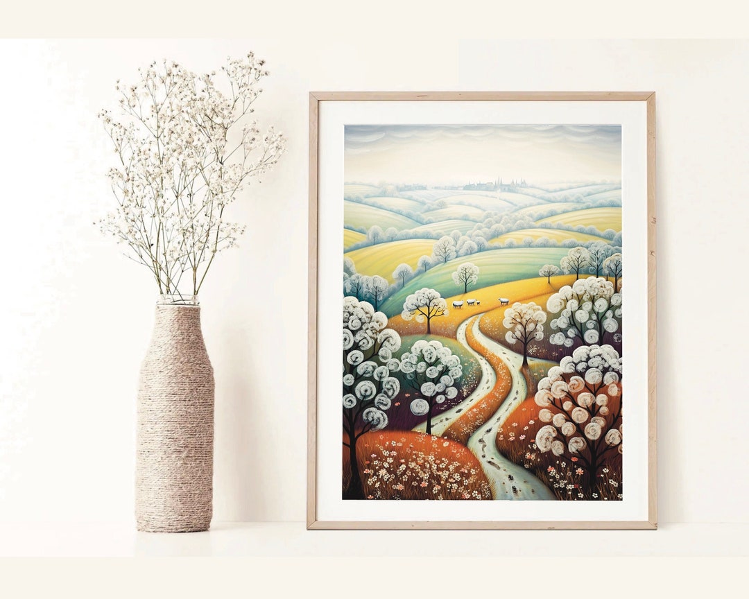 A2 A3 A4 A5 Landscape Art Print British Wildlife Wildflower Field ...