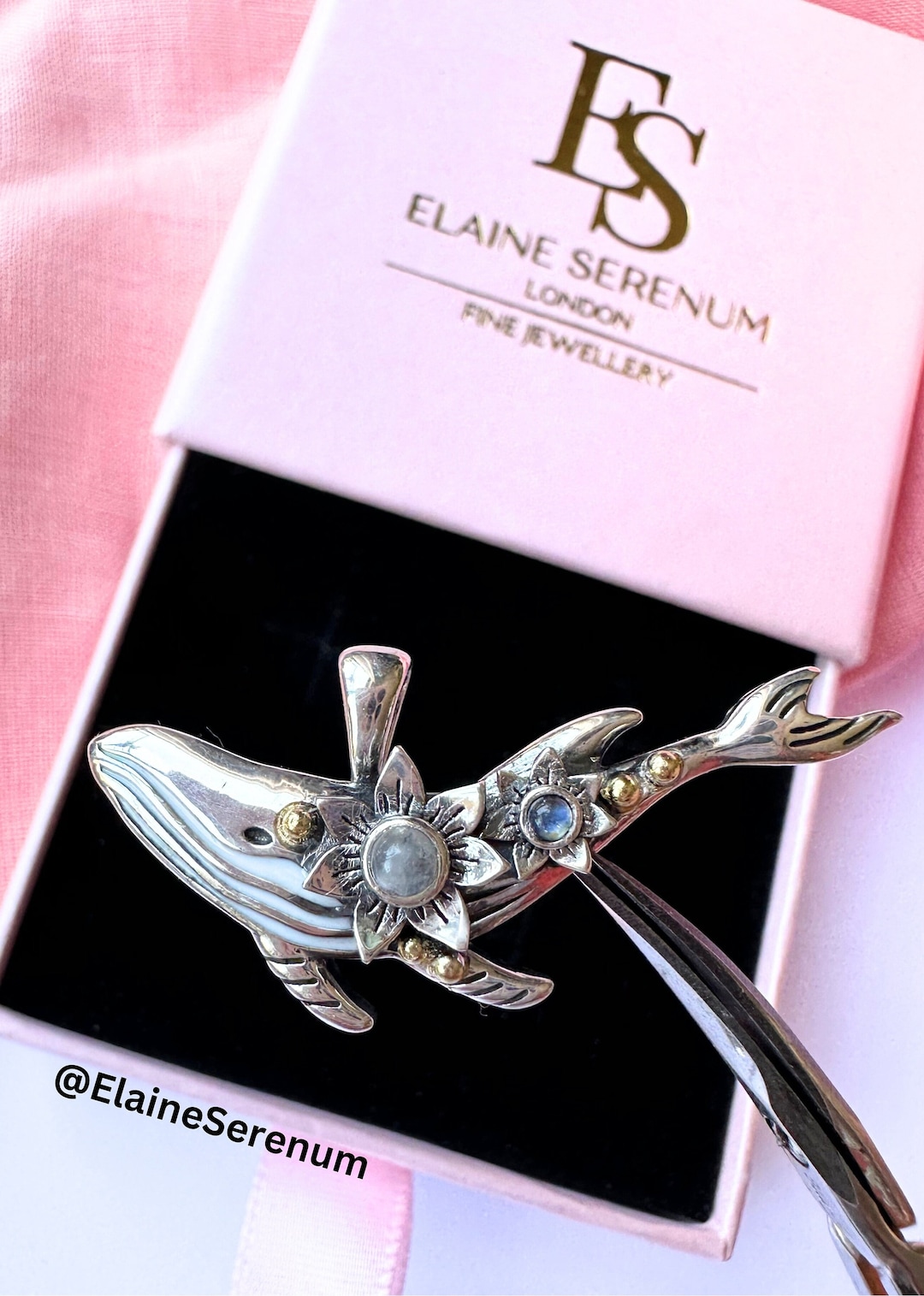 Whale Pendant Necklace in 925 Sterling Silver, Dainty Whale Fish ...