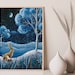 A4 A5 Original Art Print - Winter Forest Hare Art - Cute Rabbit Print ...