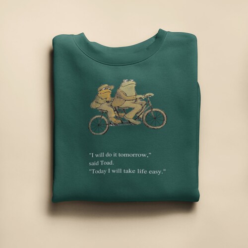 Frog and Toad Riding Bike Unisex Sweatshirtfrog and Toad | Etsy