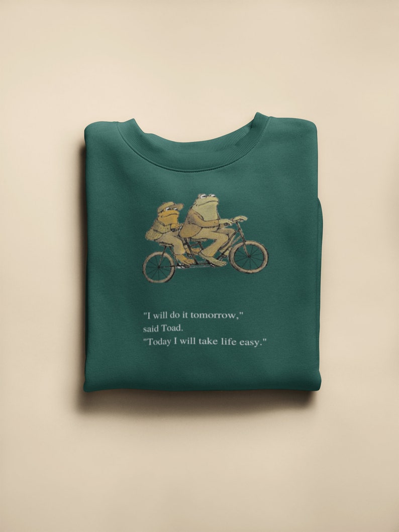 Frog and Toad Riding Bike Unisex Sweatshirtfrog and Toad | Etsy