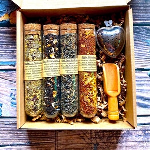 Tea Sampler Gift Box Set 4 Loose Leaf Earl Grey Sencha Tea Apple ...