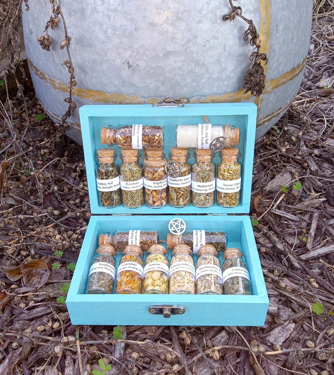 Custom Apothecary Witchy Spell Box Kit, 10ml Glass Herb Bottles - Etsy