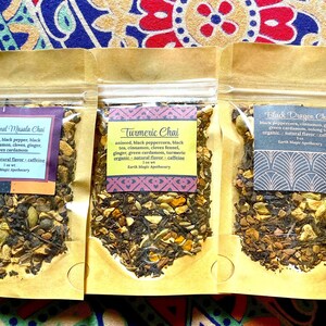 6 Sampler Gift Chai Pack Tea Infuser Organic Spice Chai Blends - Etsy