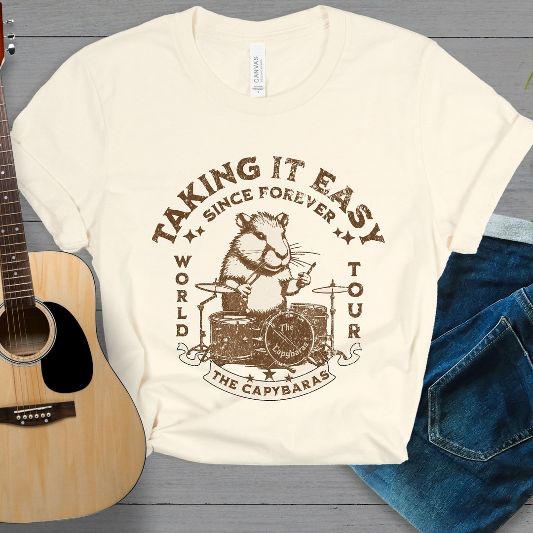 Rockstar Capybara Shirt Rodent Shirts Funny Capybara Shirts for Women ...