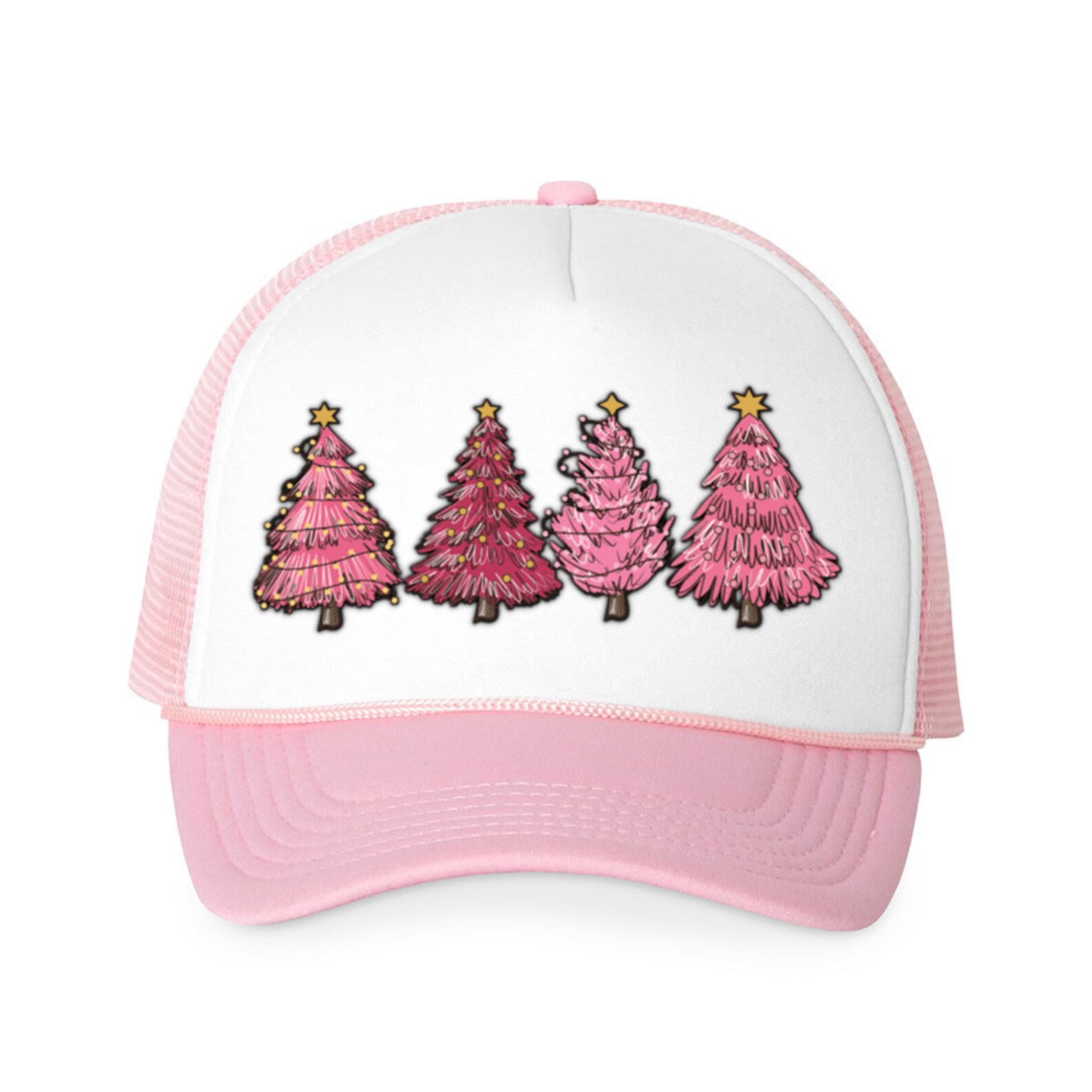 Christmas Trees Hat, Christmas Trucker Hat, Holiday Trucker Cap ...
