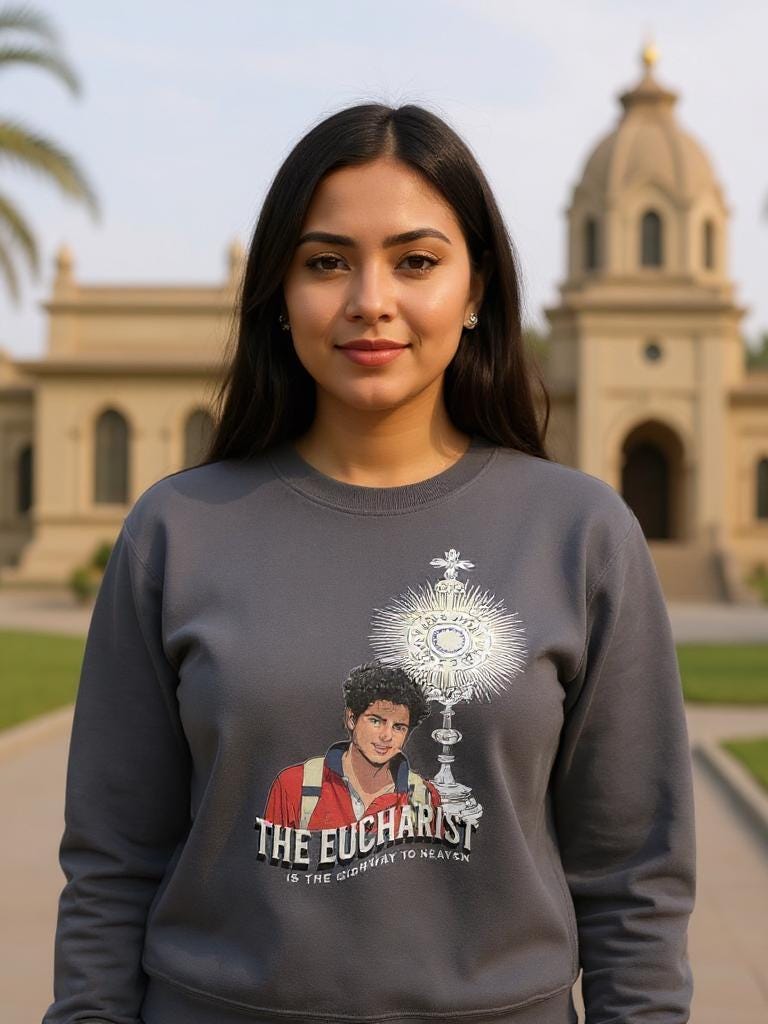 Saint Carlo Acutis Unisex Sweatshirt, Eucharistic Devotion Holy ...