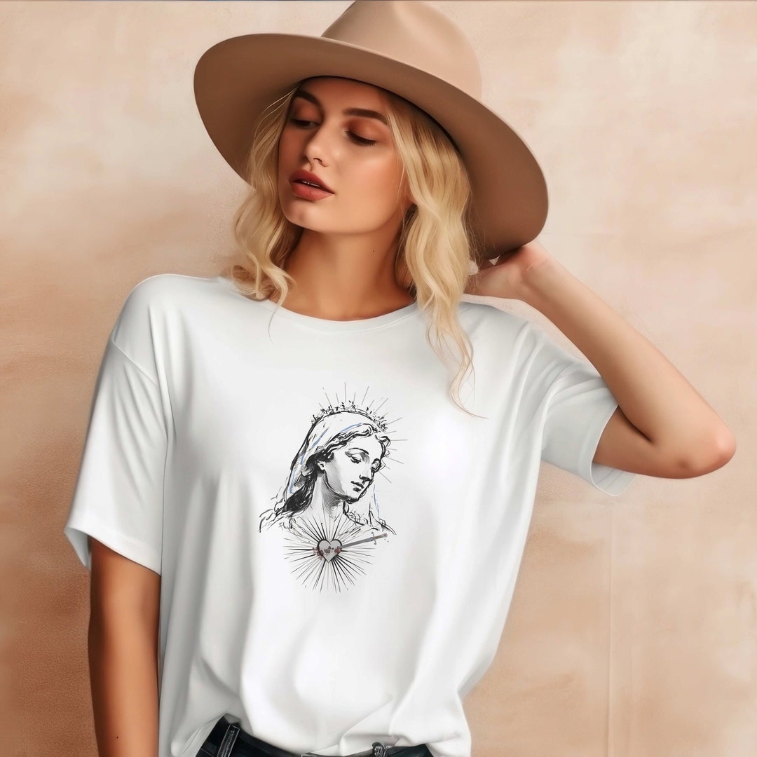 Virgin Mary Immaculate Heart Shirt, Immaculate Hearth of Mary Tee ...