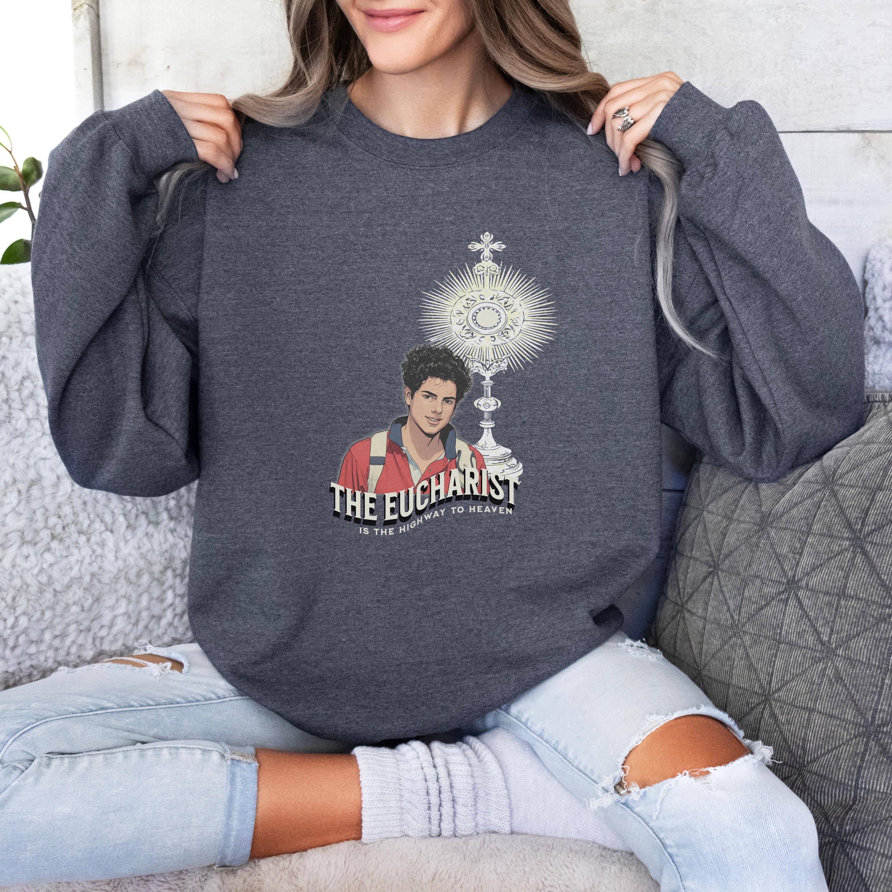 Saint Carlo Acutis Unisex Sweatshirt, Eucharistic Devotion Holy ...