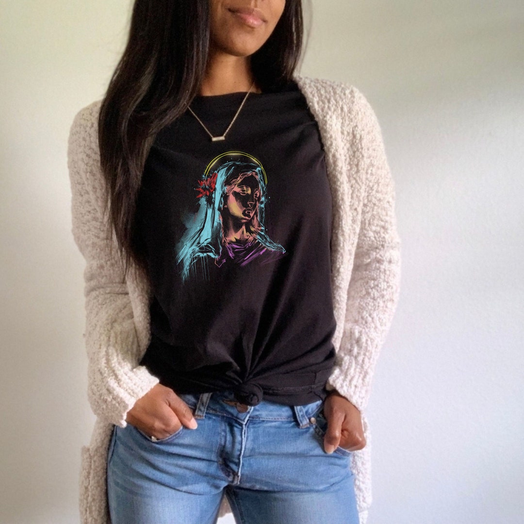 Virgin Mary Shirt Catholic Gifts for Women Catholic T-shirt Catholic ...