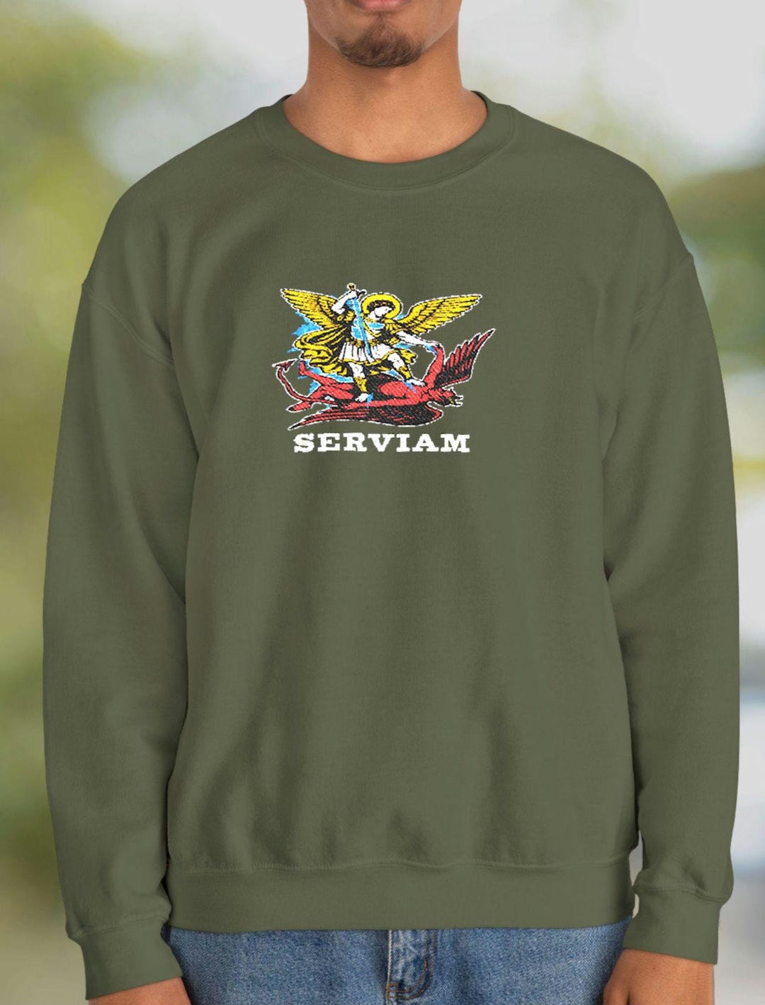 Saint Michael Archangel Embroidered Sweatshirt - Military and Spiritual ...