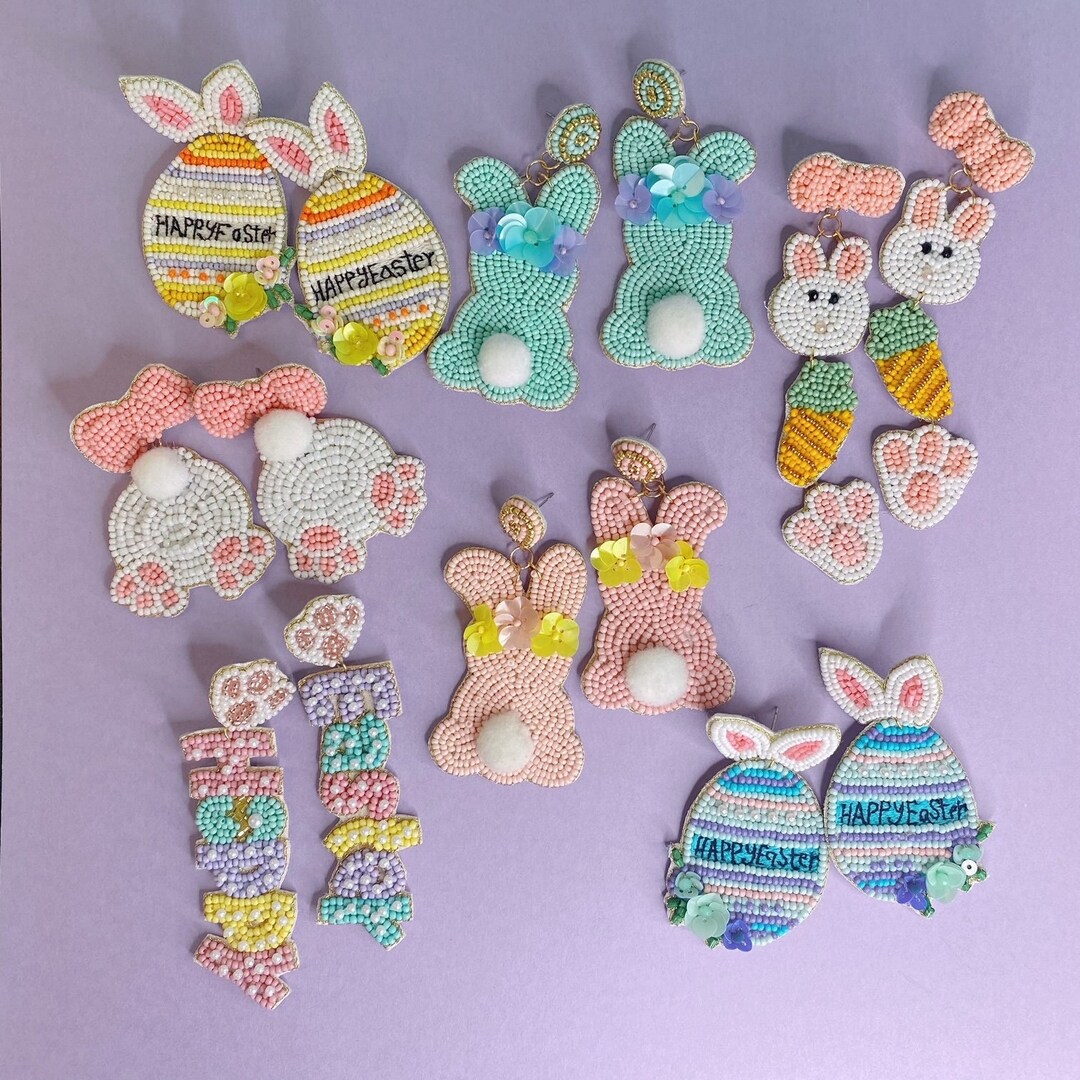 Easter Seed Bead Earrings / Eastertheme Earrings / Happy Easter ...