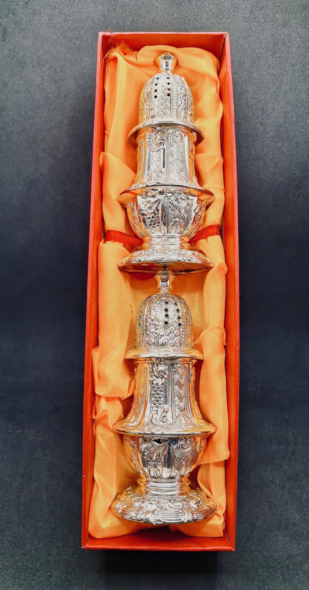 Vintage CORBELL & CO Silver Plated Formal Salt/pepper Shaker; Set of 2 ...