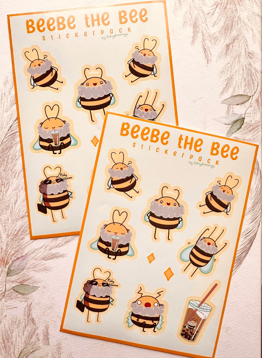 Honey Bee Sticker Sheet A6 Beebe the Bee Journal Sticker Waterbottle ...