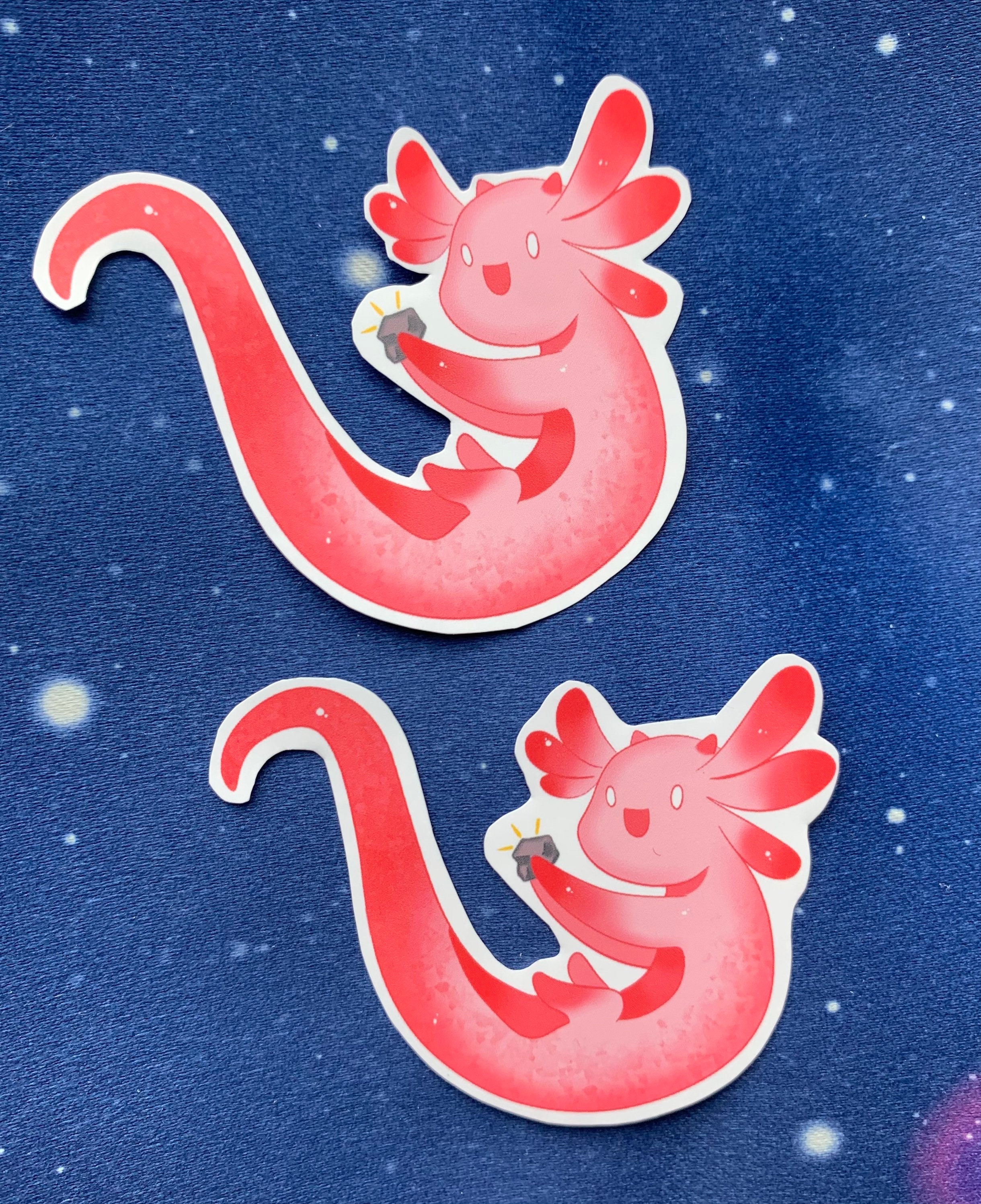 Cute Axolotl Sticker | Pebbles the Axolotl Vinyl Sticker | Laptop ...