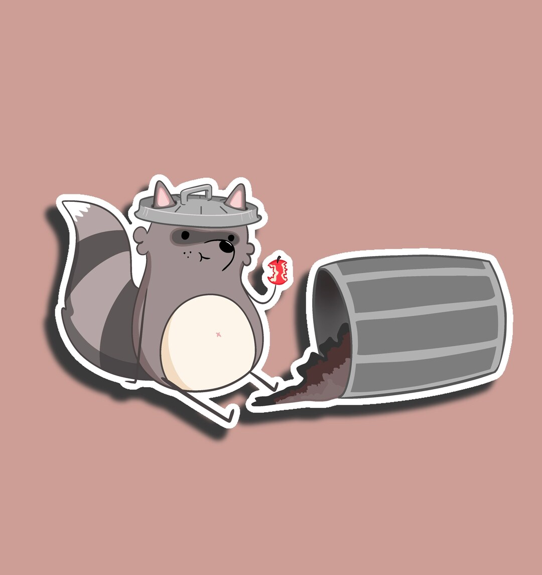 Cute Raccoon Sticker: Ron the Raccoon Journal Sticker Laptop Sticker - Etsy