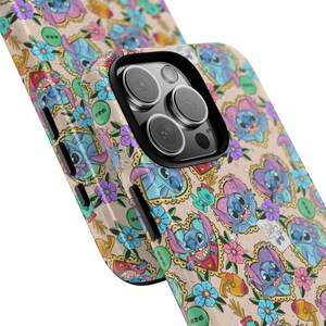 Blue Alien Hearts Phone Tough Case, iPhone 13, iPhone 12, iPhone 12 Pro ...