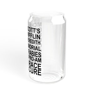 Dunder Mifflin Race for the Cure 16oz Glass Can, Glass Cup With Straw, Libby Cup, Libbey Cup ...