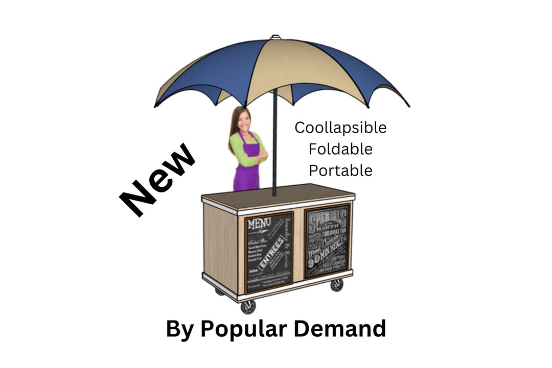 DIY Collapsible Service Cart Plans CNC Files Candy Cart Coffee Cart Tea ...