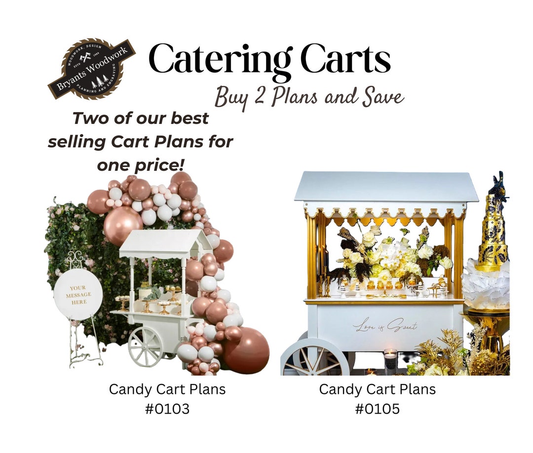 Two DIY Cart Plans at Discounted Price Drink Cart Cake Cart Wedding ...